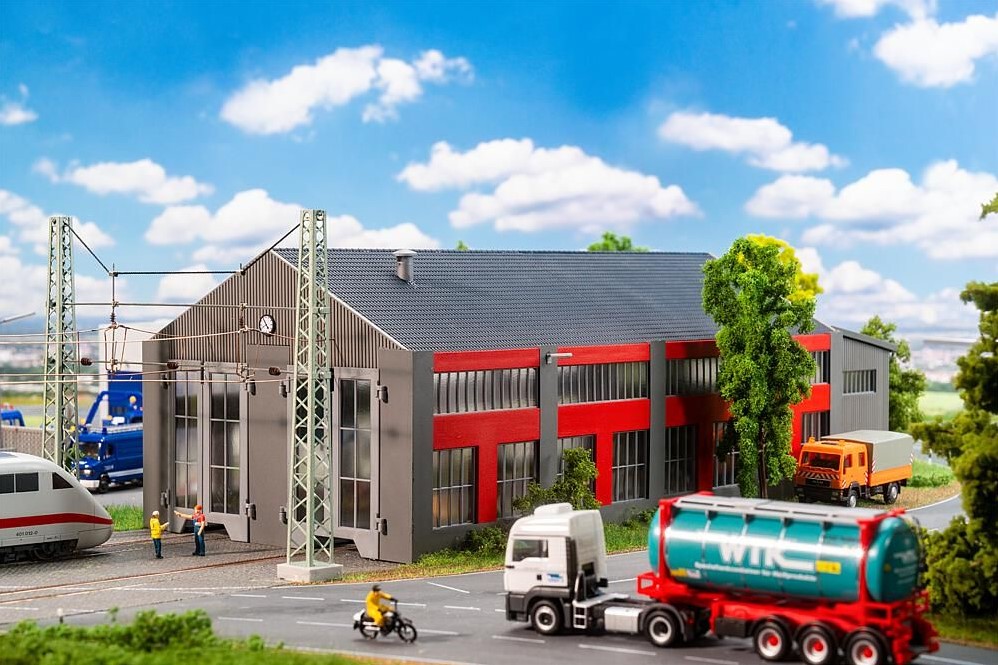 Faller 120079 H0 - ELEKTRISCHE LOCOMOTIEFLOODS, 2 STOPPLAATSEN Modelrailway