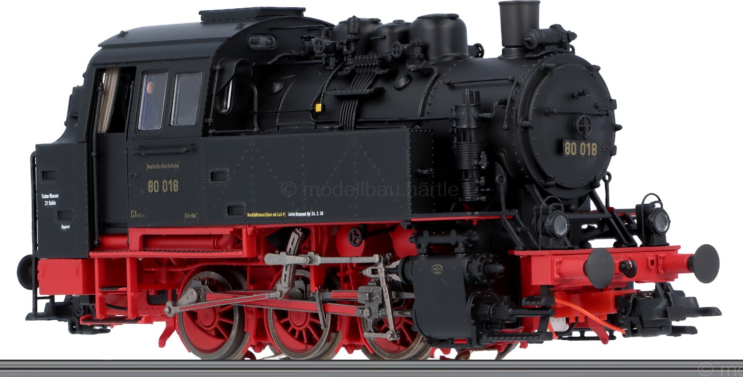 ESU 31652 H0 - Dampflok, H0, BR80, 80 018 DRG, Schwarz, Ep II, LokSound, Doppelraucherzeuger ...