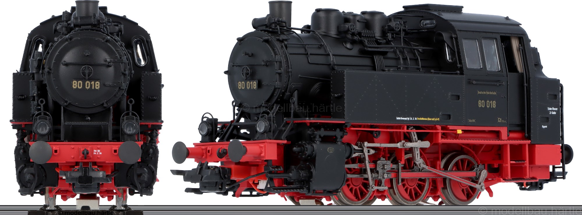 ESU 31652 H0 - Dampflok, H0, BR80, 80 018 DRG, Schwarz, Ep II, LokSound, Doppelraucherzeuger ...