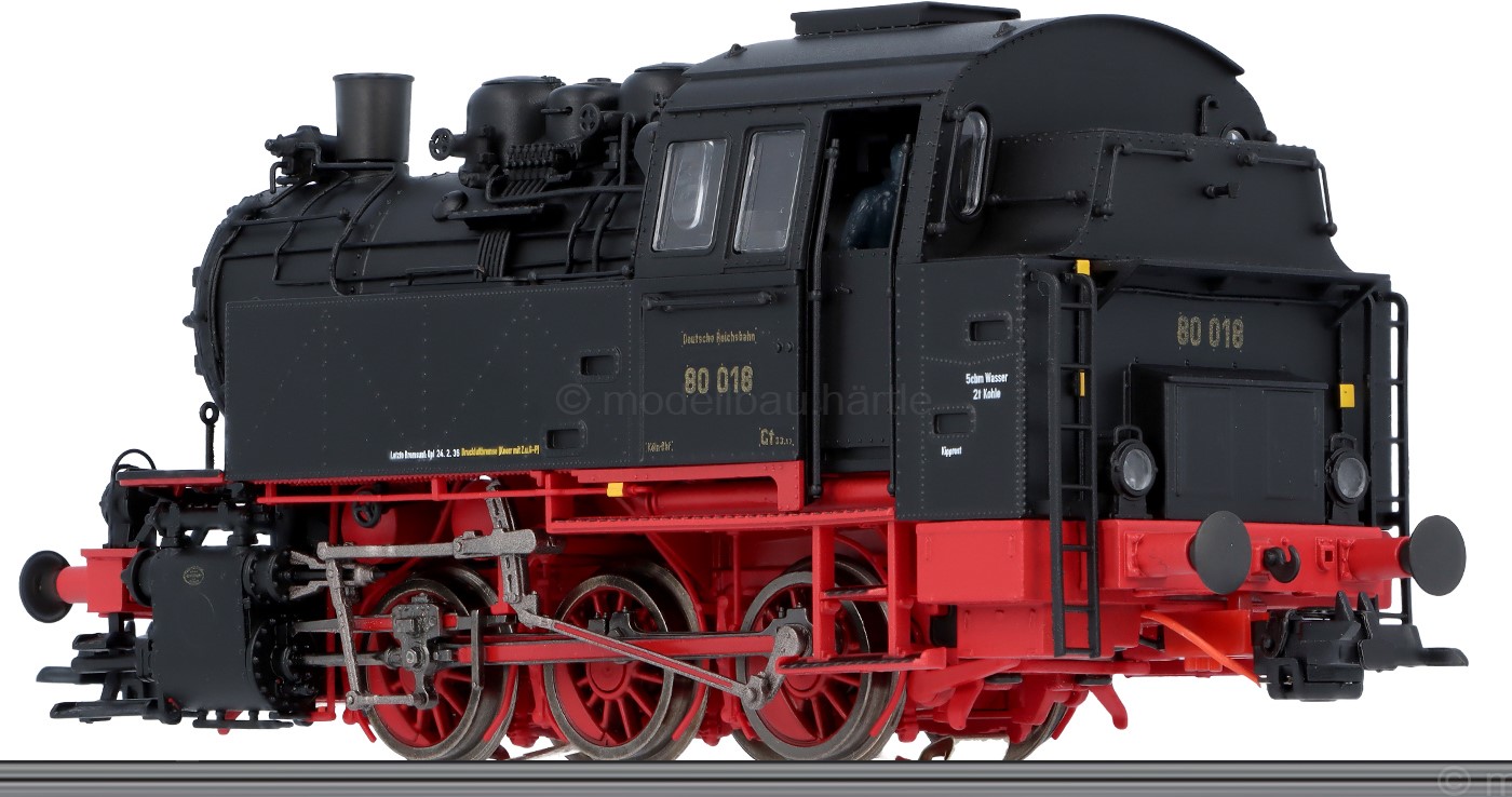 ESU 31652 H0 - Dampflok, H0, BR80, 80 018 DRG, Schwarz, Ep II, LokSound, Doppelraucherzeuger ...