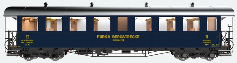 ESU X 36643 G IIm - Plattformwagen, Pullman IIm, B 4229 DFB, mit ...