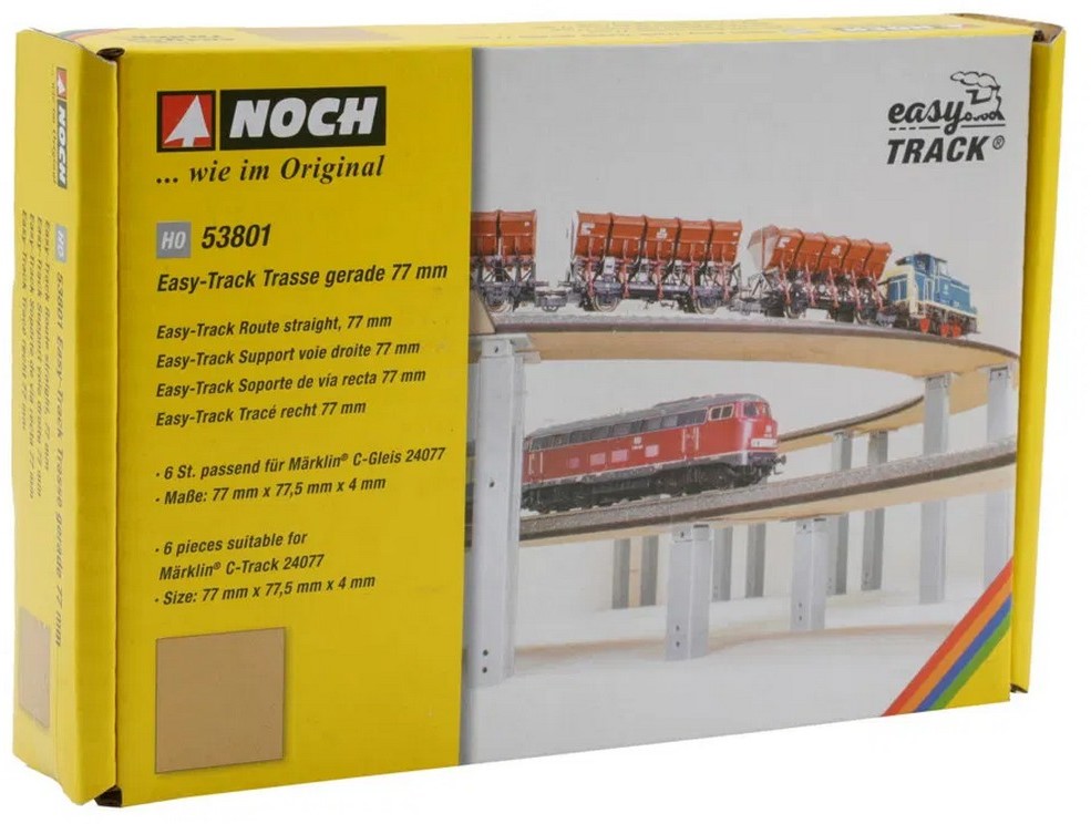 Noch 53801 H0 - Easy-Track Tracé recht 77 mm Modelrailway