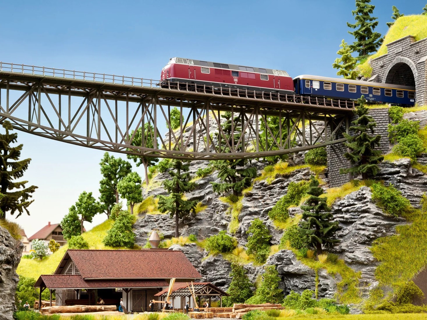 Noch 67027 H0 - Spoorbrug, staal Modelrailway