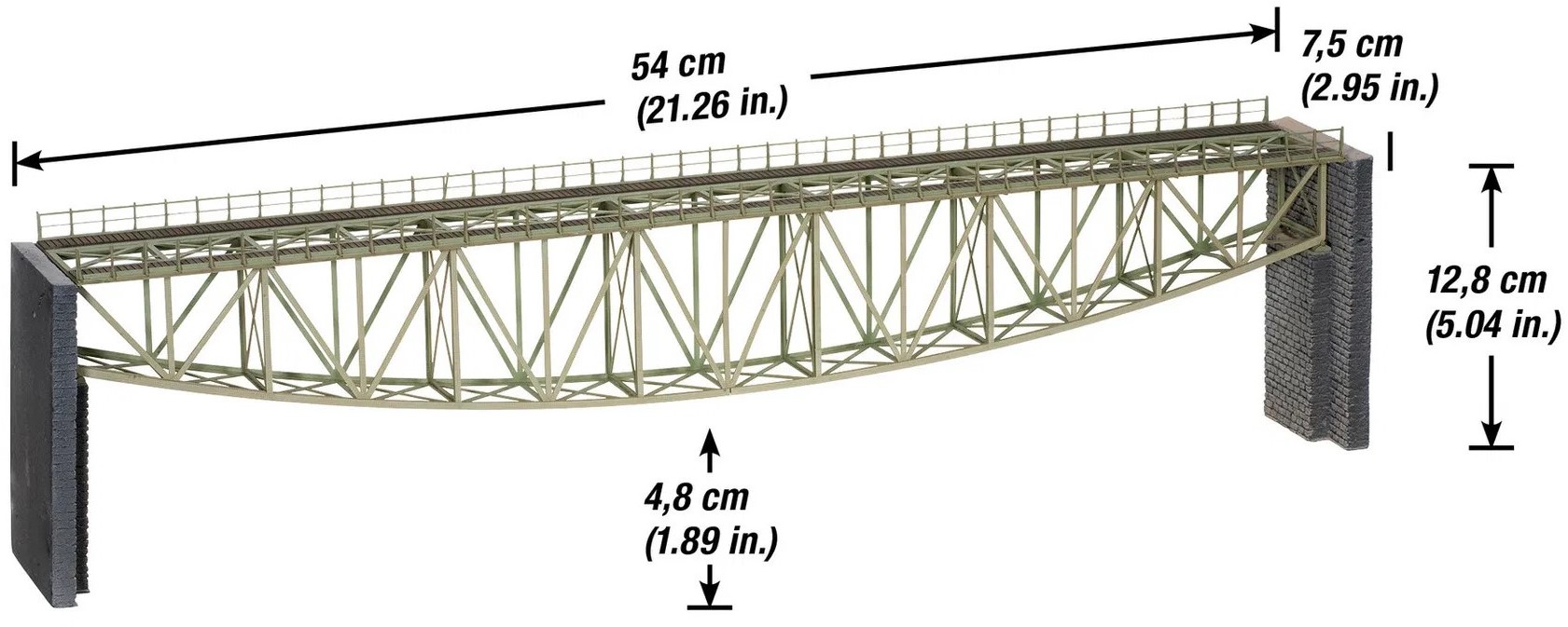 Noch 67028 H0 - Spoorbrug, staal met brughoofden Modelrailway