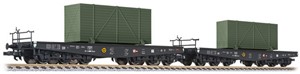 Liliput L230170 H0 - Zware Transportwagens 2-delig met Containers DRB ...